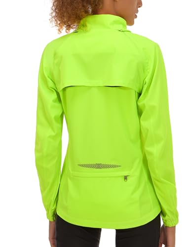 Little Donkey Andy Women's Quick-Dry Running Jacket Convertible UPF 50+ Cycling Jacket Windbreaker with Removable Sleeves Fluorescent Yellow Size L