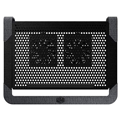 Cooler Master Notepal U2 Plus V2 Laptop Air Cooler, Dual 80mm Moveable Fans, Lightweight Aluminum Cooling Pad, Polyester Fiber Dacron and Aluminum Material, Supports up to 17” Laptop