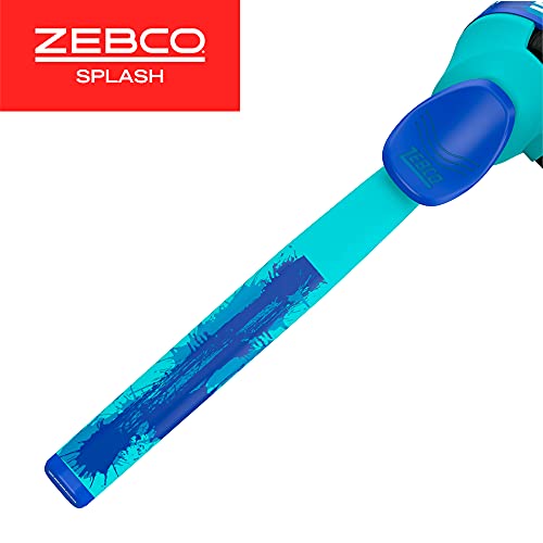 Zebco Kids Splash Floating Spincast Reel and Fishing Rod Combo, 29-Inch 1-Piece Fishing Pole, Size 20 Reel, Right-Hand Retrieve, Pre-Spooled with 6-Pound Cajun Line, Blue