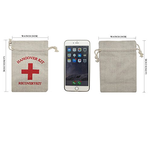 Ankirol 20pcs Burlap Bags 3.9x5.5'' With Drawstring Hangover Kit Bags Recovery Kit Survival Kit Drawstring Pouches Favor Bags Muslin Bags (handover kit)