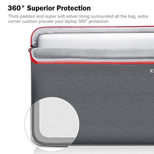 Voova Laptop Sleeve Case 11 11.6 12 Inch, 360° Protective Computer Cover Bag Compatible with Surface Pro X/8/7/6/5, Surface Laptop Go 3/2, MacBook Air 11, Hp Acer Asus Samsung Chromebook Tablet, Grey