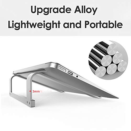 SKYZONAL Laptop Stand Aluminum Ventilated Stand Ergonomic Riser (Silver)