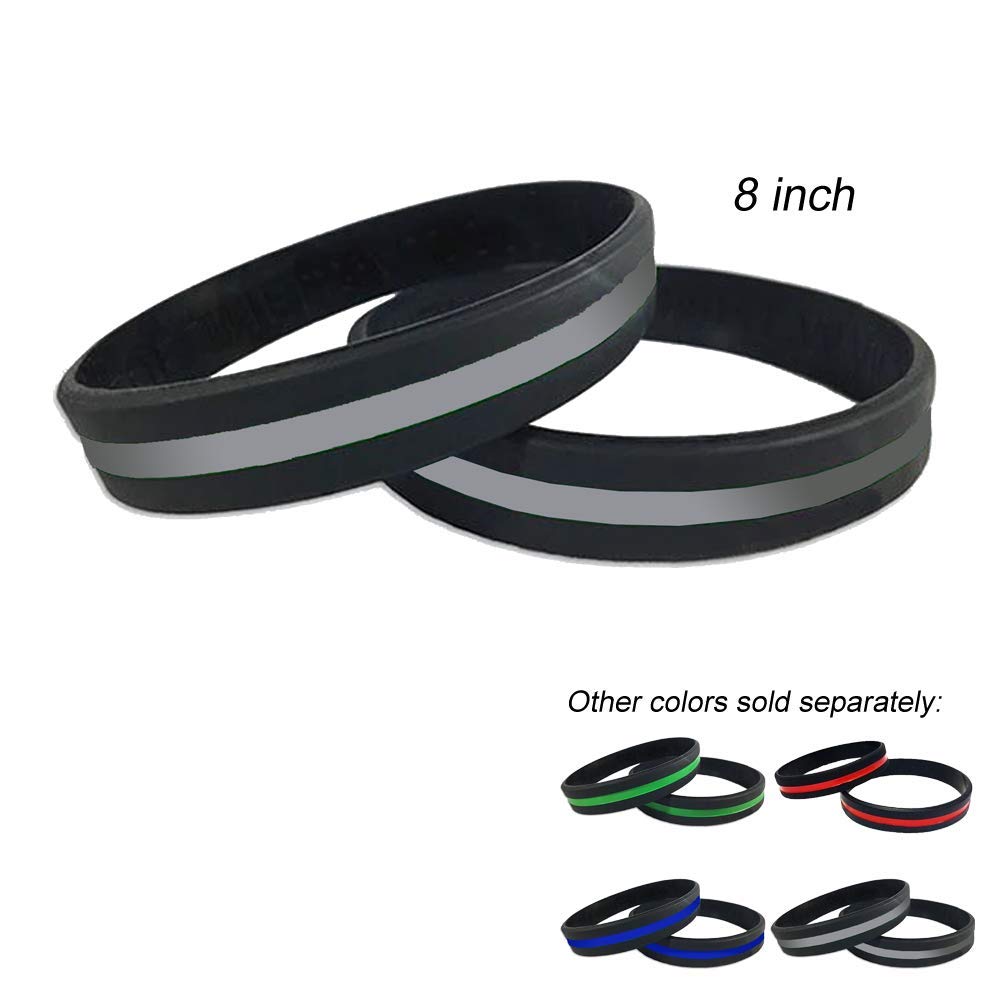 LEO Challenge Coins Gray Silicone Police Bracelet (Gray) - Corrections, Correctional Officer