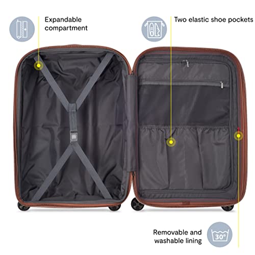 DELSEY PARIS St. Tropez Hardside Expandable Luggage with Spinner Wheels, Black, Carry-on 21 Inch