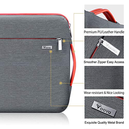 Voova Laptop Sleeve Case 11 11.6 12 Inch, 360° Protective Computer Cover Bag Compatible with Surface Pro X/8/7/6/5, Surface Laptop Go 3/2, MacBook Air 11, Hp Acer Asus Samsung Chromebook Tablet, Grey