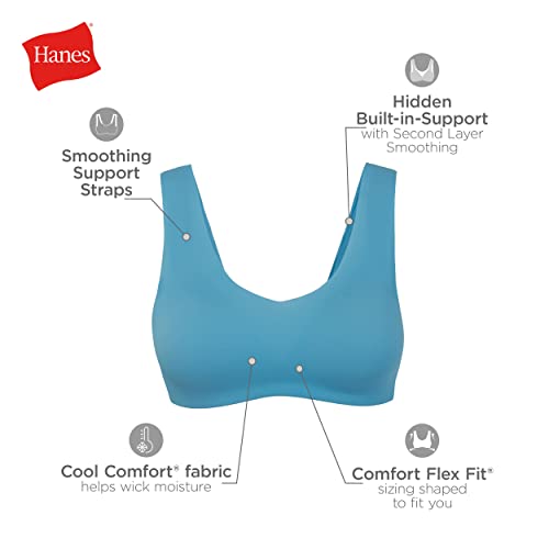 Hanes Ultimate Wireless Bra, Ultra Light Full-Coverage T-Shirt Bra, Wirefree T-Shirt Bra, Seamless All-Day T-Shirt Bra