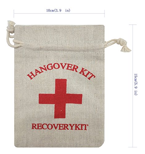 Ankirol 20pcs Burlap Bags 3.9x5.5'' With Drawstring Hangover Kit Bags Recovery Kit Survival Kit Drawstring Pouches Favor Bags Muslin Bags (handover kit)