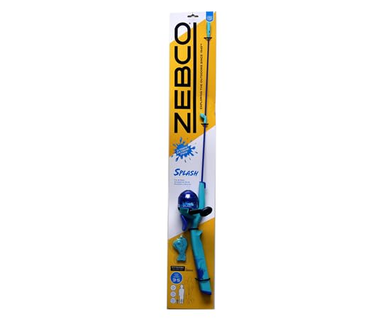 Zebco Kids Splash Floating Spincast Reel and Fishing Rod Combo, 29-Inch 1-Piece Fishing Pole, Size 20 Reel, Right-Hand Retrieve, Pre-Spooled with 6-Pound Cajun Line, Blue
