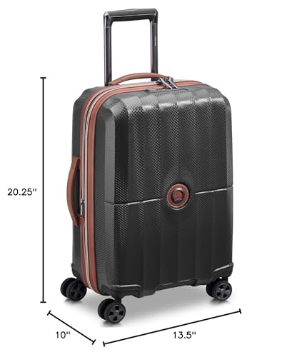 DELSEY PARIS St. Tropez Hardside Expandable Luggage with Spinner Wheels, Black, Carry-on 21 Inch