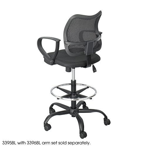 Safco Loop Arms Set for use with Vue Mesh Extended-Height (Chair Sold Separately), Black (3396BL)
