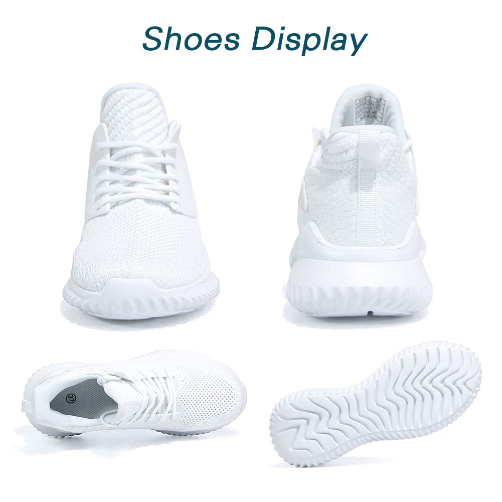Akk White Sneakers for Women Walking Shoes Comfortable Lightweight Womens Work Casual Tennis Shoes for Gym 9 US White