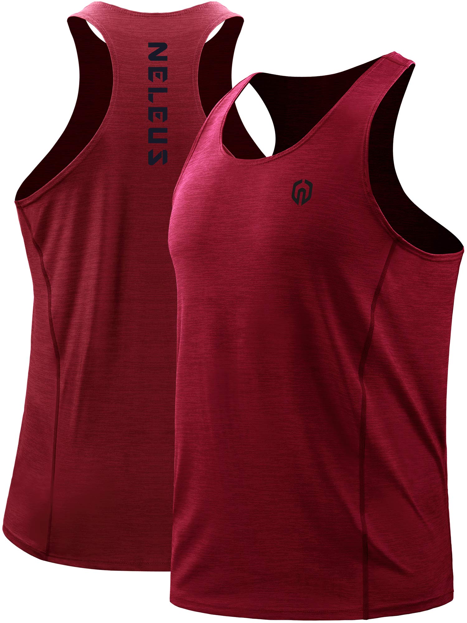NELEUS Men's 3 Pack Running Tank Tops Dry Fit Muscle Athletic Workout Shirts,5069,Grey Black,Light Grey,Red,US XL,EU 2XL