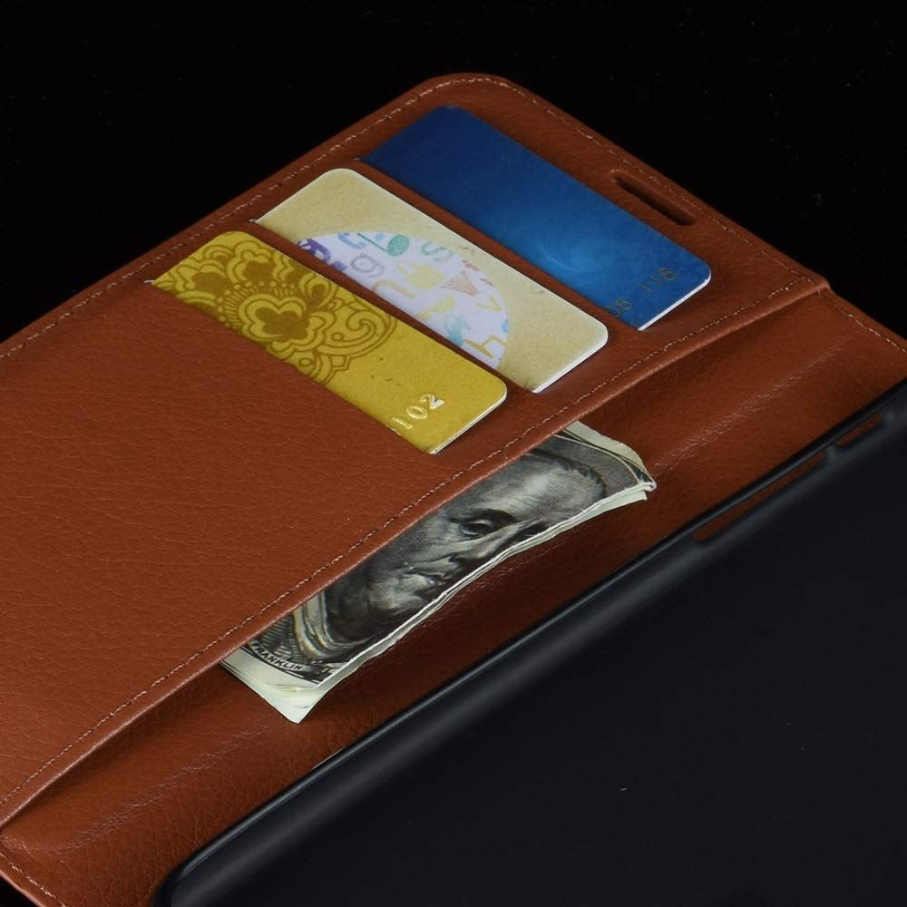 Oppo case for Oppo RENO2 Litchi Texture Horizontal Flip Leather Case with Wallet & Holder & Card Slots(Black) (Color : Red)