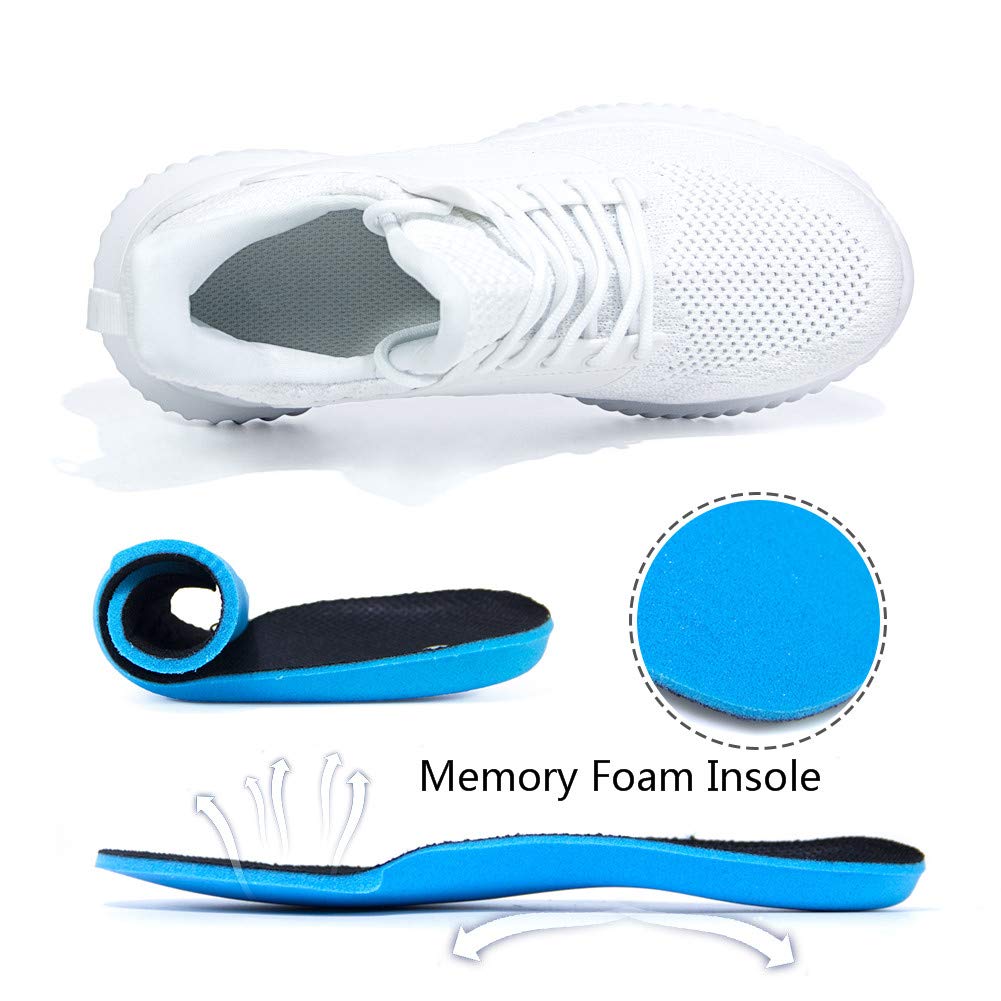 Akk White Sneakers for Women Walking Shoes Comfortable Lightweight Womens Work Casual Tennis Shoes for Gym 9 US White