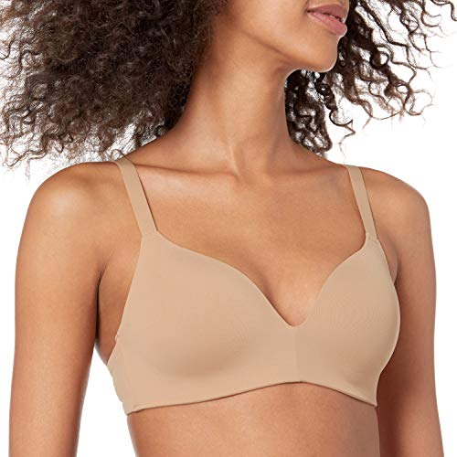 Amazon Essentials Women's Wireless Bra, Light Brown, 36A