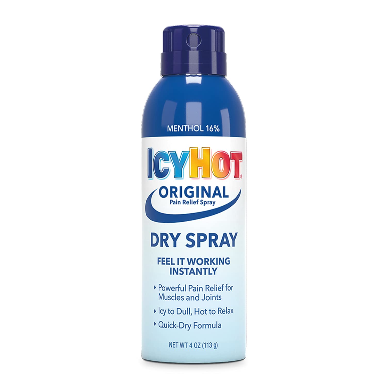 Icy Hot Original Pain Relief Dry Spray with 16% Menthol, Pain Relief for Muscles & Joints, 4 oz.