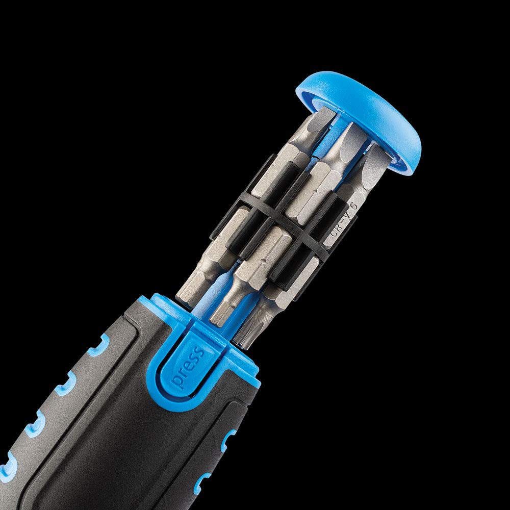 Draper 13 Piece Ratchet Screwdriver Set | Internal Storage | 12x25mm Bits | DIY Home Professional and Car Kit | Flathead, Cross Slot, Hex and Tx-Star Hand Tools | 70442