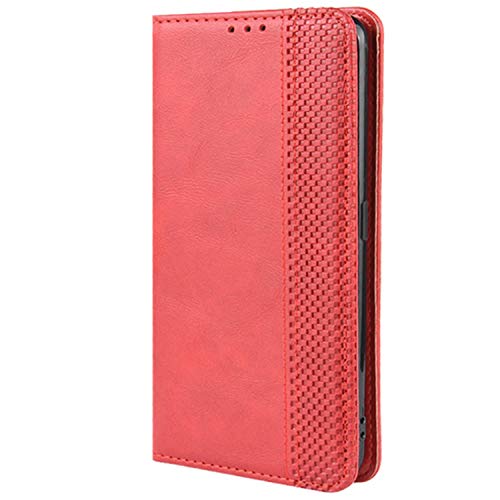 HualuBro Oppo Reno 2Z Case, Retro PU Leather Wallet Flip Folio Shockproof Phone Case Cover with [Kickstand] [Card Slots] [Magnetic Closure] for Oppo Reno2 F / Reno2 Z (Red)