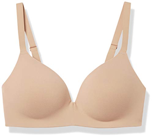 Amazon Essentials Women's Wireless Bra, Light Brown, 36A