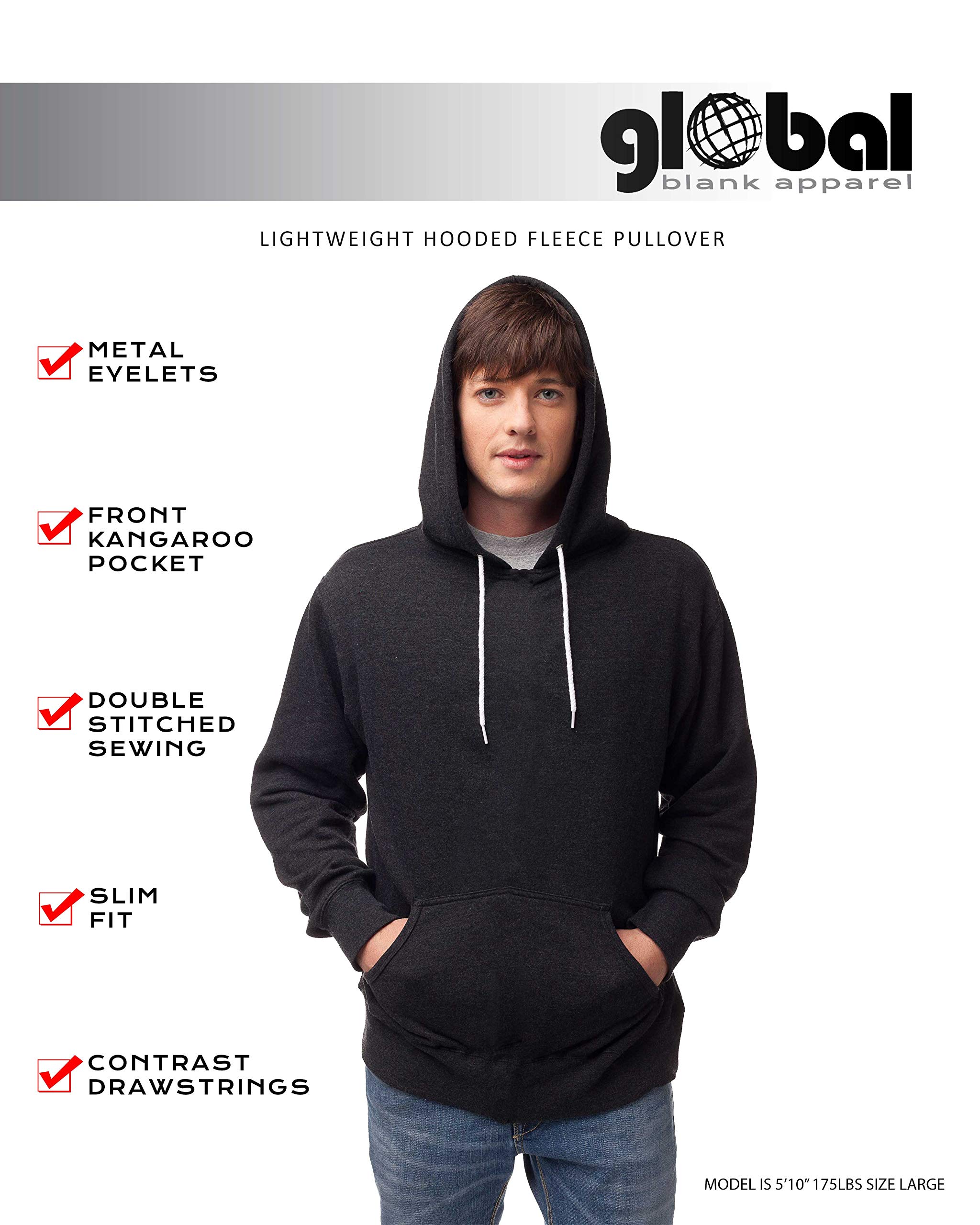 Global Blank Mens Pullover Hooded Sweatshirts Plain Hoodie for Men and Women Sweatshirt Hoodies, Camo Black, X-Large