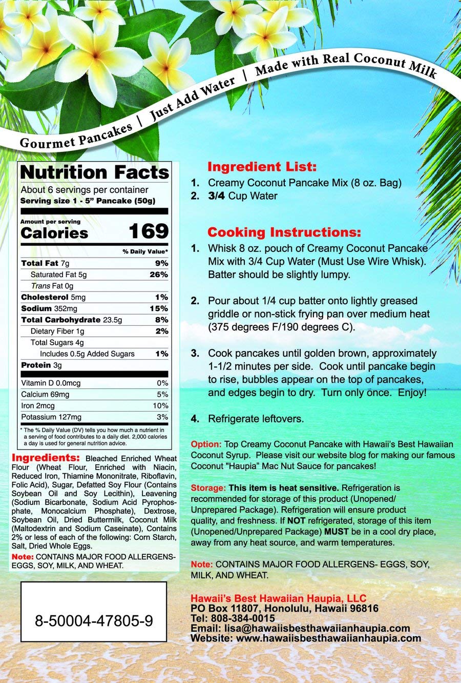 Hawaii's Best Hawaiian Creamy Coconut Pancake Mix