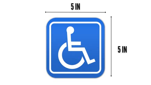 Handicap Sticker Decals, 15 Pack 5 in x 5 in Disabled Wheelchair Accessible Vinyl Labels Glossy Premium UV Protected Self Adhesive for Indoors & Outdoors