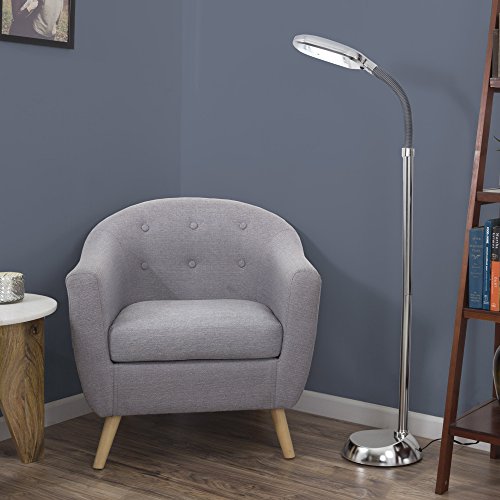 Lavish Home 72-A0002 (Metallic Silver) Natural Full Spectrum Sunlight Reading and Crafting Lamp, 5 Foot