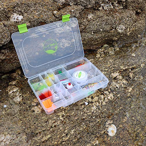 YVLEEN Fishing Tackle Boxes - 3600 3700 Tackle Box Plastic Storage Organizer Box with Removable Dividers - 2packs/4packs Tackle Trays - Included 2pcs of Extra Clip