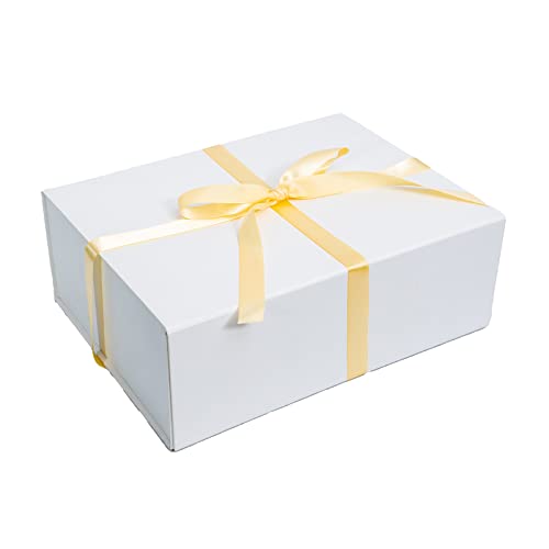 Yeplan Small White Gift Box,7.8x3.1x7 Inches,Collapsible Gift Boxes with Lids,Eco-Friendly Cardboard Box,Magnetic Gift Boxes for Wedding,Christmas,Birthday,Thanksgiving Day