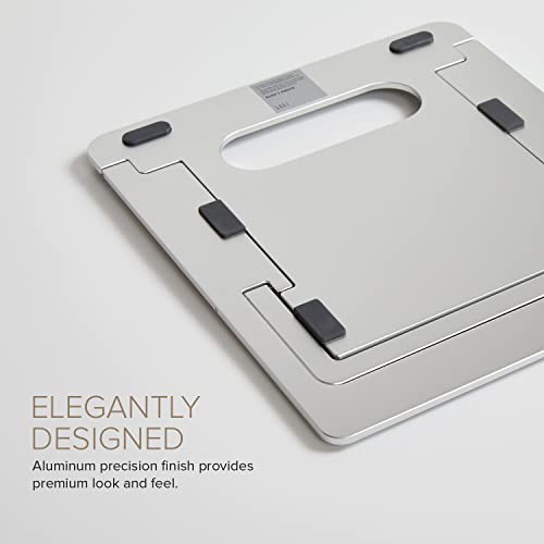 POUT Eyes 3 Angle - Adjustable Angled Ergonomic Laptop Stand Riser - Notebook Computer Holder Compatible w/ MacBook Air Pro Dell HP & More 11"-17" Laptops - Foldable & Portable w/ 5 Angles (Silver)