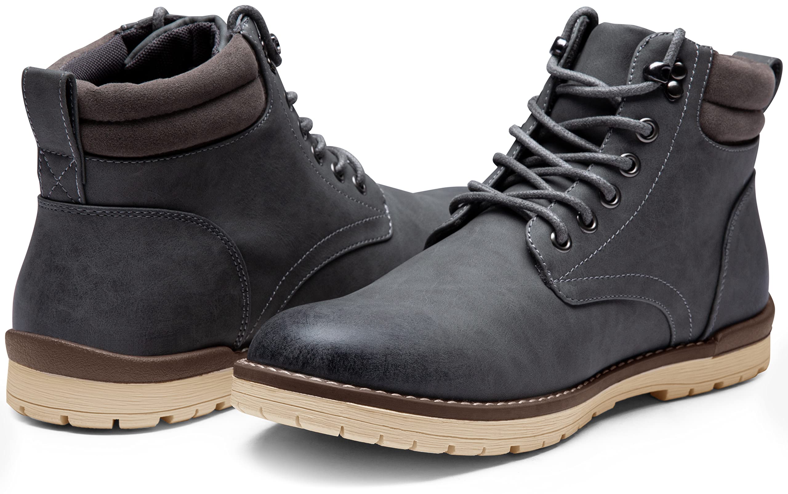 Vostey Men's Hiking Boots Waterproof Casual Chukka Boots for Men(BMY670B Grey 9)
