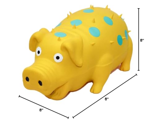 VIMIGOO Latex Grunting Pig Dog Toy, 8'', Environmentally Friendly, Healthy Chew Toy for Small, Medium, Large Dogs