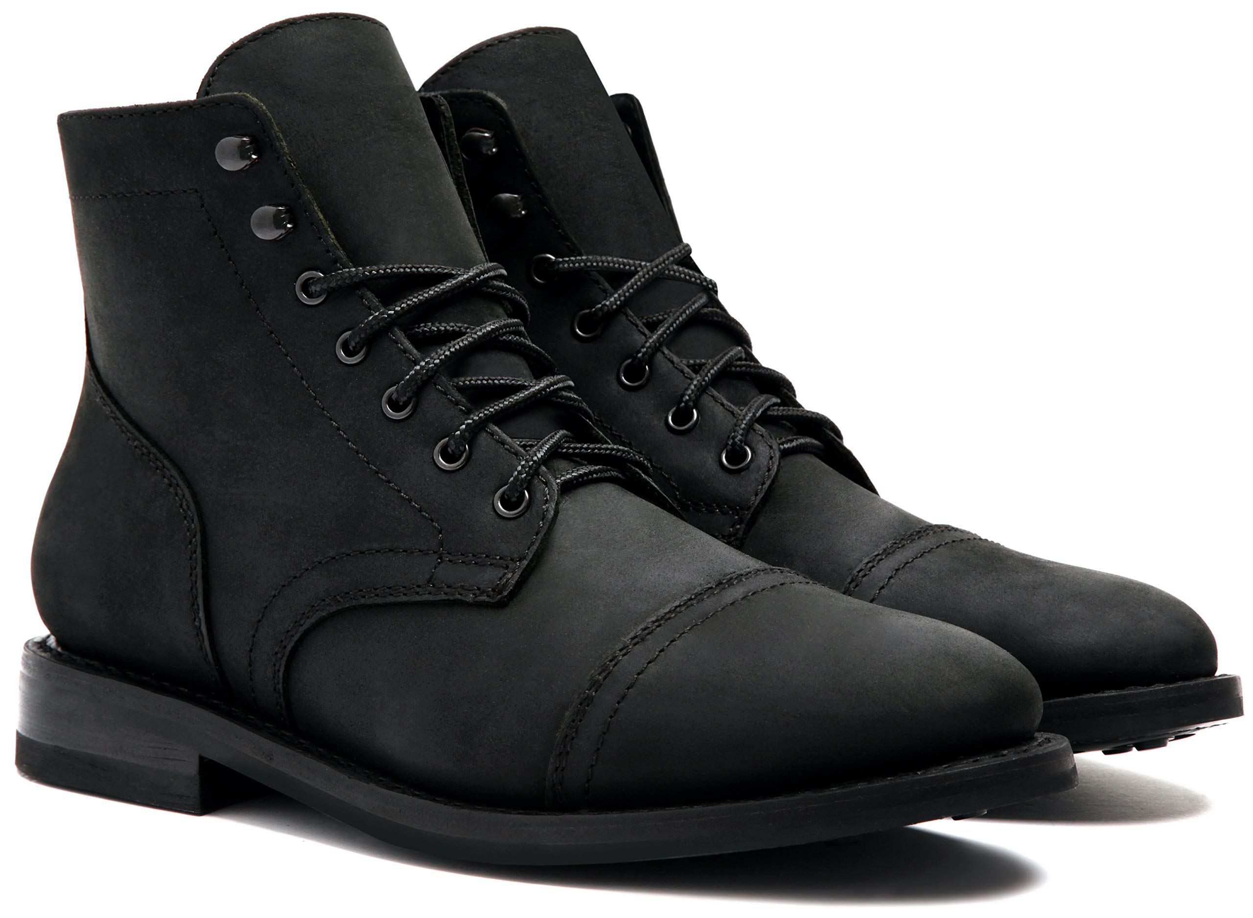 Thursday Boot Company Men's Captain Rugged and Resilient Cap Toe Boot, Black Matte, Size 10