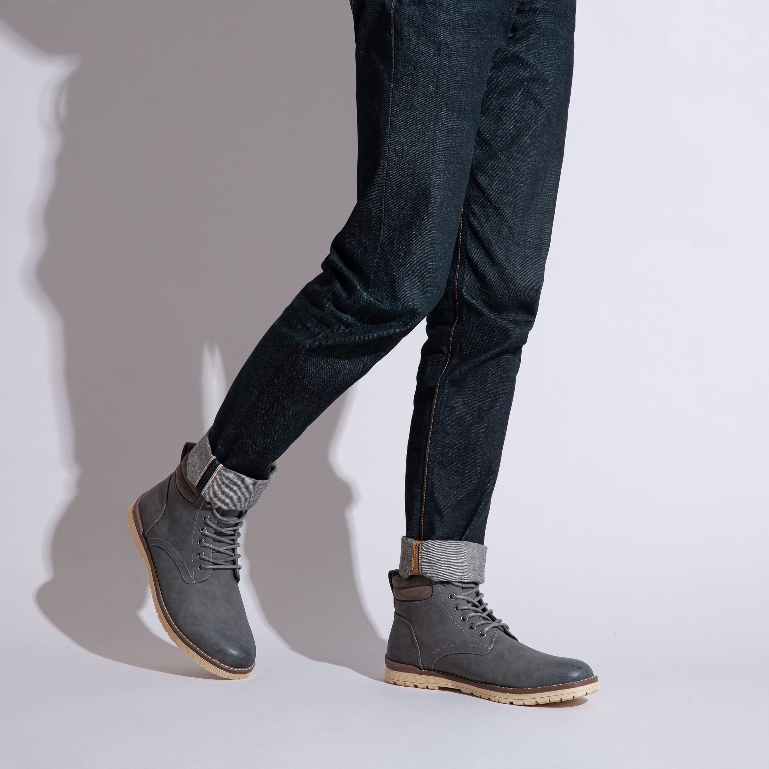 Vostey Men's Hiking Boots Waterproof Casual Chukka Boots for Men(BMY670B Grey 9)