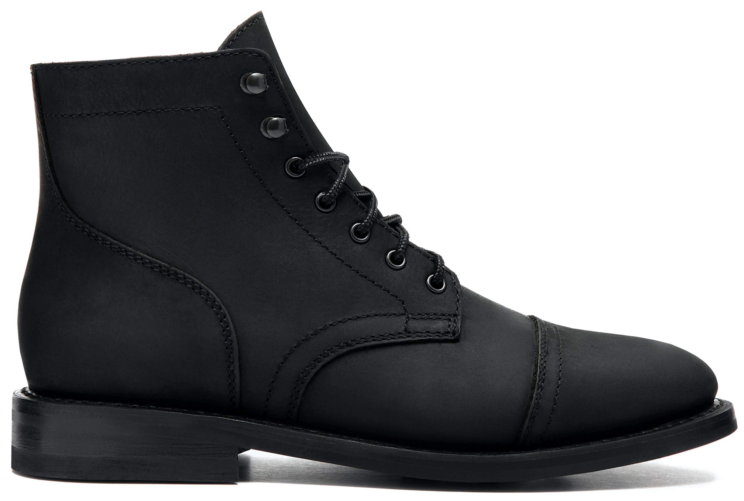 Thursday Boot Company Men's Captain Rugged and Resilient Cap Toe Boot, Black Matte, Size 10
