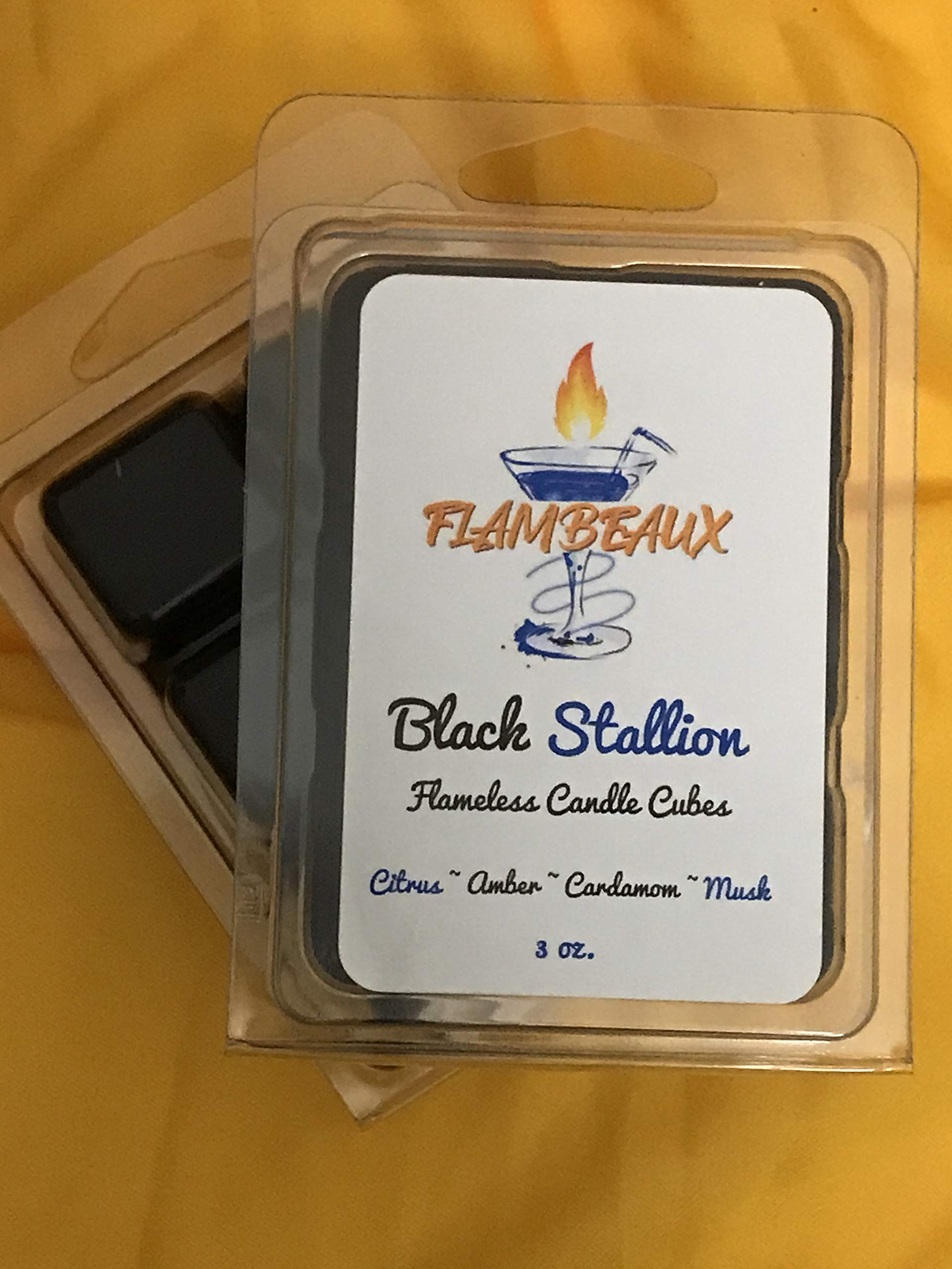 Flambeaux Black For Men | Black Stallion Wax Melts | Wax Cubes for Candle Warmer | Masculine Scent | Long Lasting