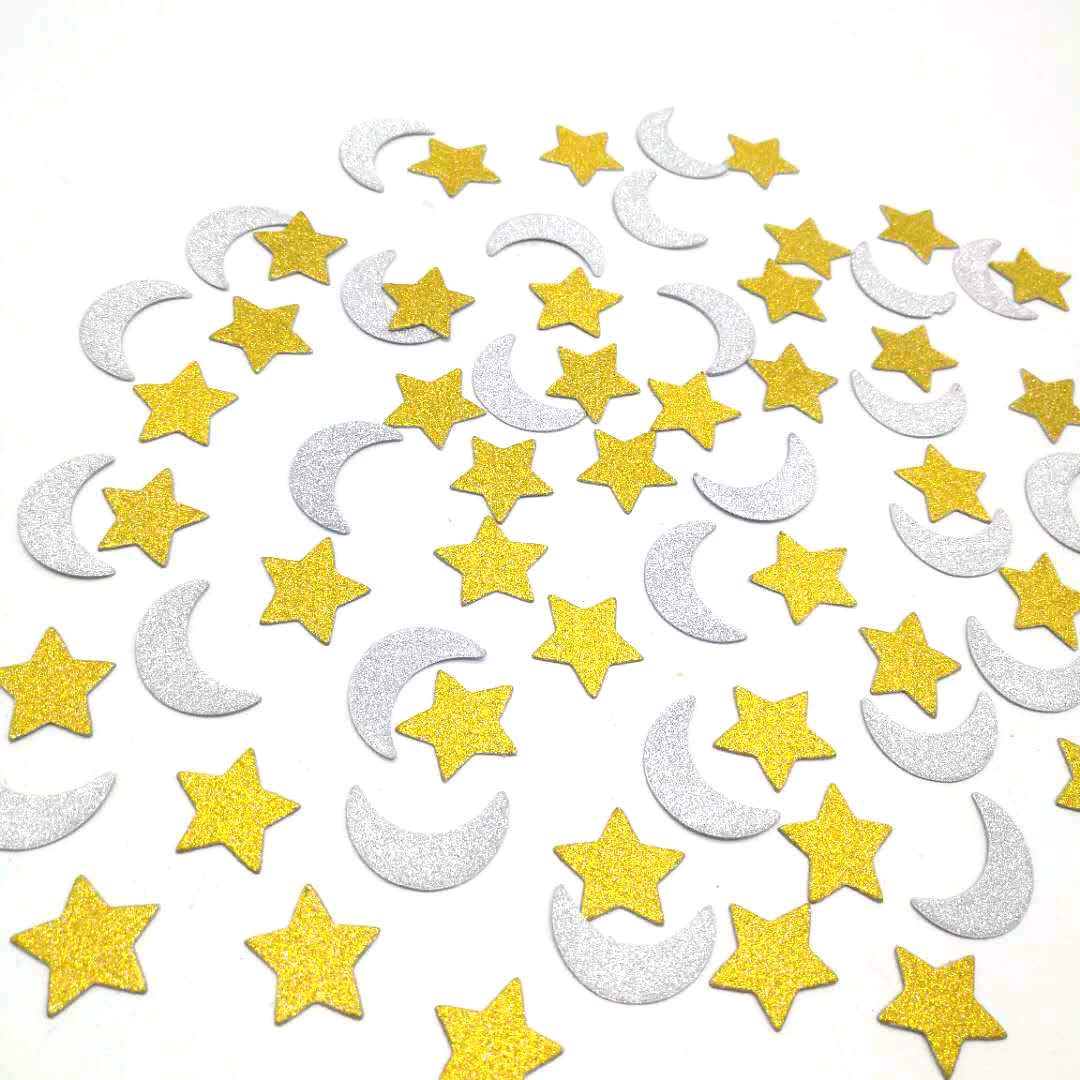 Twinkle Twinkle Little Star and Sliver Moon Confetti for Birthday Party Shower Wedding Party Decor and Table Decor confetti Glitter Paper Confetti 200 Pcs