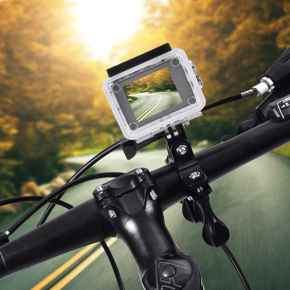 Bindpo Action Camera, 1080P 30fps 12MP 30M Sports Camera 2 Inch with Accessories for Vlogging, Diving, Skiing(Gold)