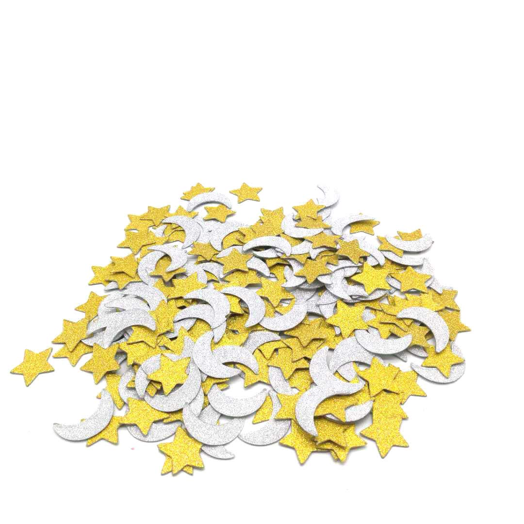 Twinkle Twinkle Little Star and Sliver Moon Confetti for Birthday Party Shower Wedding Party Decor and Table Decor confetti Glitter Paper Confetti 200 Pcs