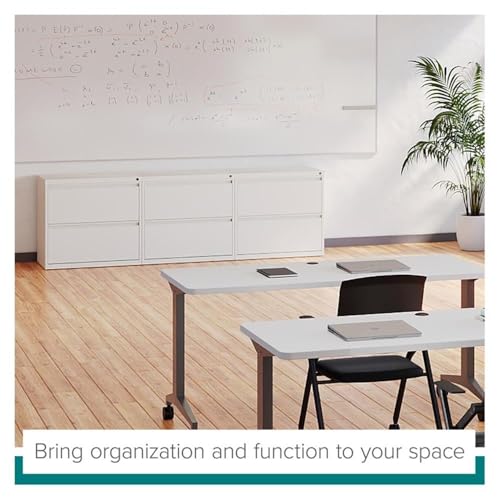 Hirsh 30" W Modern Metal Lateral File Cabinet with 2 Drawers & Secure Lock, Powder Coat, for Home/Office, in White Finish