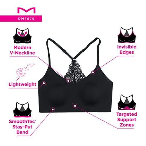 Maidenform womens Pure Comfort V-neck Pullover Lace Back Dm7679 Bra, Evening Blush, Small US