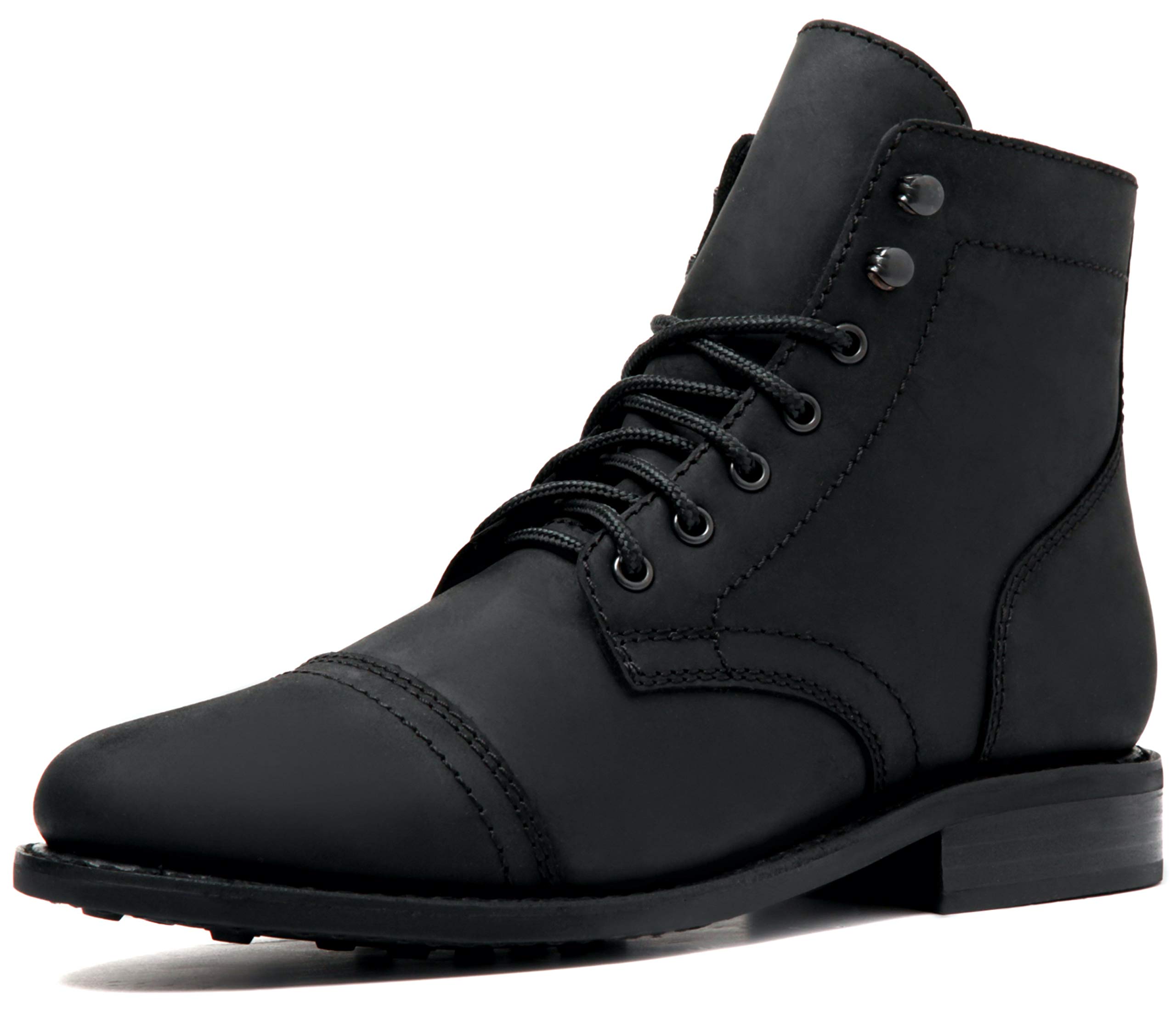 Thursday Boot Company Men's Captain Rugged and Resilient Cap Toe Boot, Black Matte, Size 10