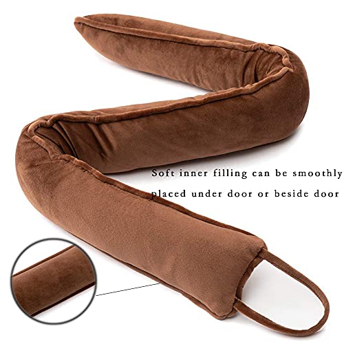 DreamQuil Under Door Snake Draft Stopper Noise Air Door Draft Blocker Heavy Bottom Draft Guard Reduce Light Wind Door Seal Sweep for Outside Patio Exterior or Interior Doors 36 inch (Brown)
