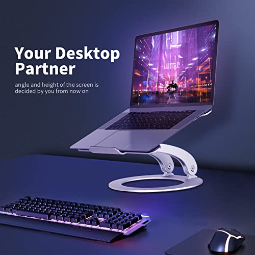 JZBRAIN Adjustable Laptop Stand, Portable Computer Stand for 15.6inch Laptops, Ergonomic Laptop Stand for Desk, Foldable Laptop Holder Compatible with 10-15.6inch Laptops - Silver
