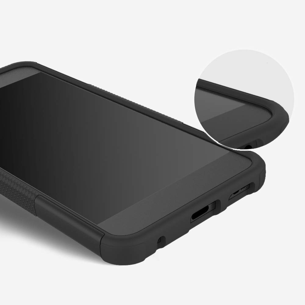 Phone Case for Huawei P30 Pro with Tempered Glass Screen Protector Cover and Stand Kickstand Hard Rugged Hybrid Protective Cell Accessories Rubber Hawaii P30Pro P 30 Pro30 Cases Men Black