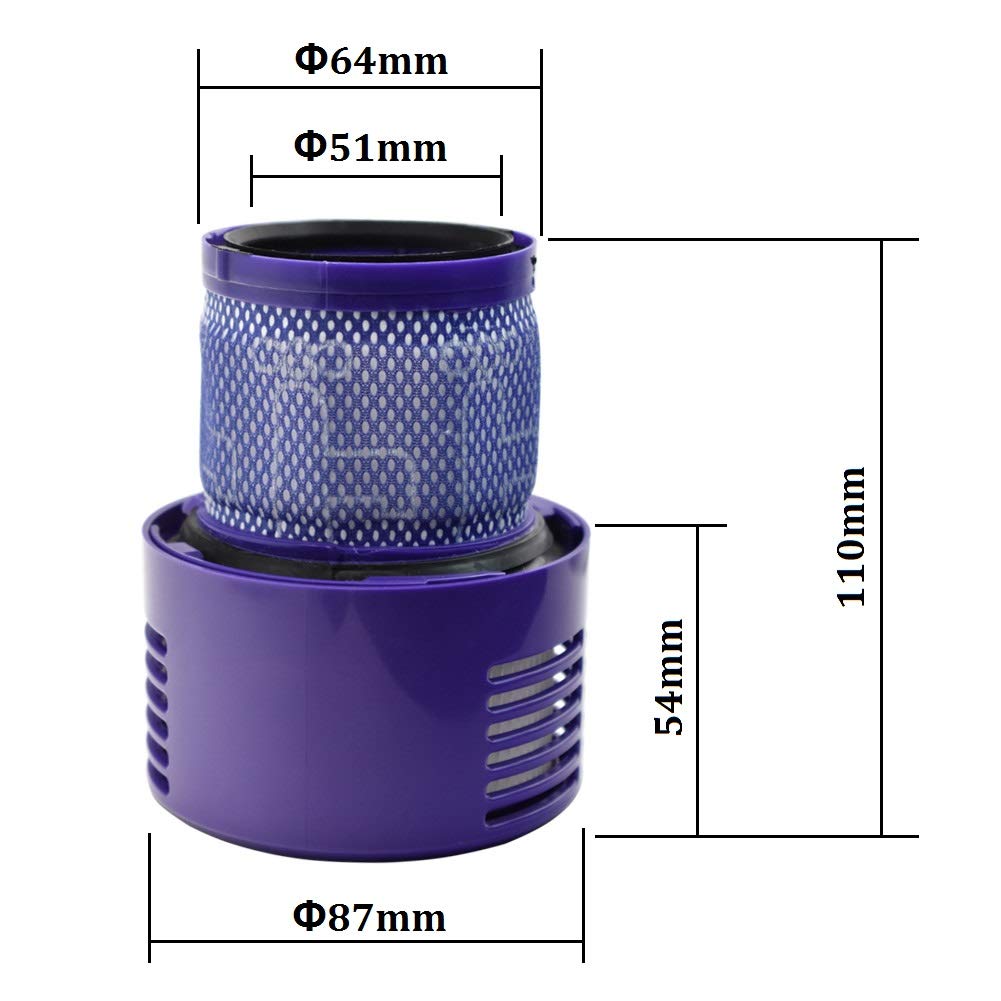 4-PACK Replacement HEPA Filters Compatible with Dyson V10 Vacuum,Compare to Part # 969082-01 or # DY-969082-01 - Fre.Filtor