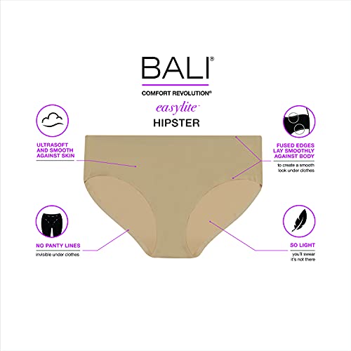 Bali Women's Comfort Revolution EasyLite Hipster Panty, Cinnamon Butter, 8