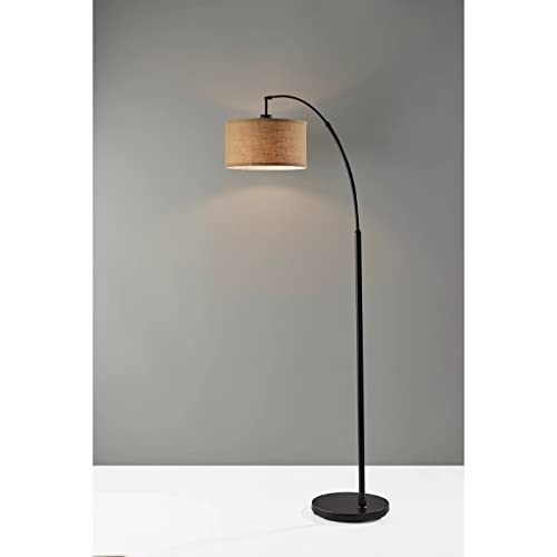 Adesso SL3993-26 Burlap Arc Lamp, Antique Bronze