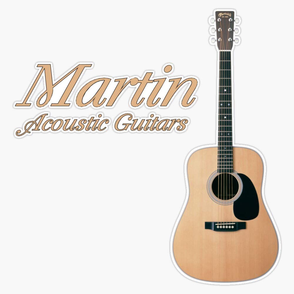 Martin Acoustic Guitars Vinyl Waterproof Sticker Decal Car Laptop Wall Window Bumper Sticker 5"