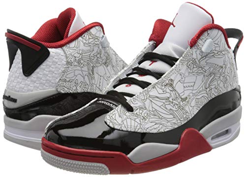 Nike Men's AIR Dub Zero Shoe, White Black Varsity Red Neutral Grey, 11